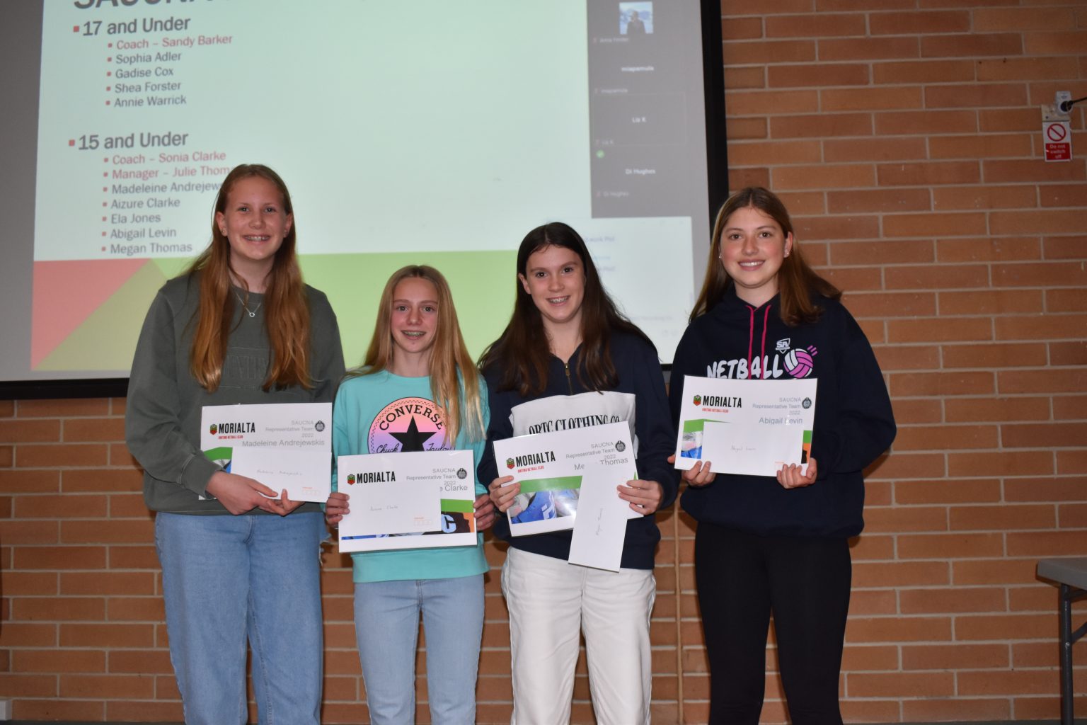 Rep. Players and Officials - Morialta Uniting Netball Club